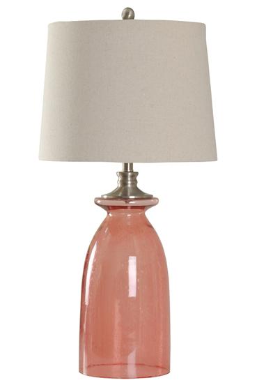 Rose Infused Seeded Glass Open Bottom Table Lamp - Louis Mohana ...