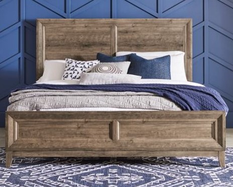 King Panel Bed - Cobblestone - Louis Mohana Furniture, Bourg Louisiana